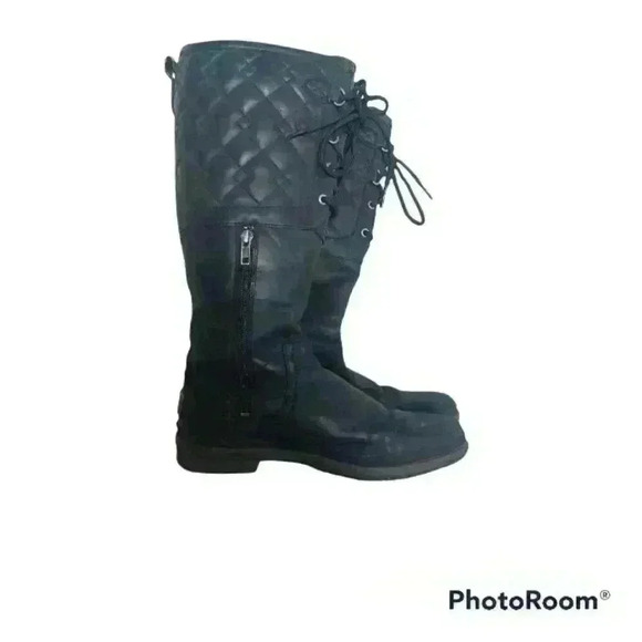 UGG | Shoes | Ugg Elsa Deco Quilt Womens Knee High Leather Boot 8 ...